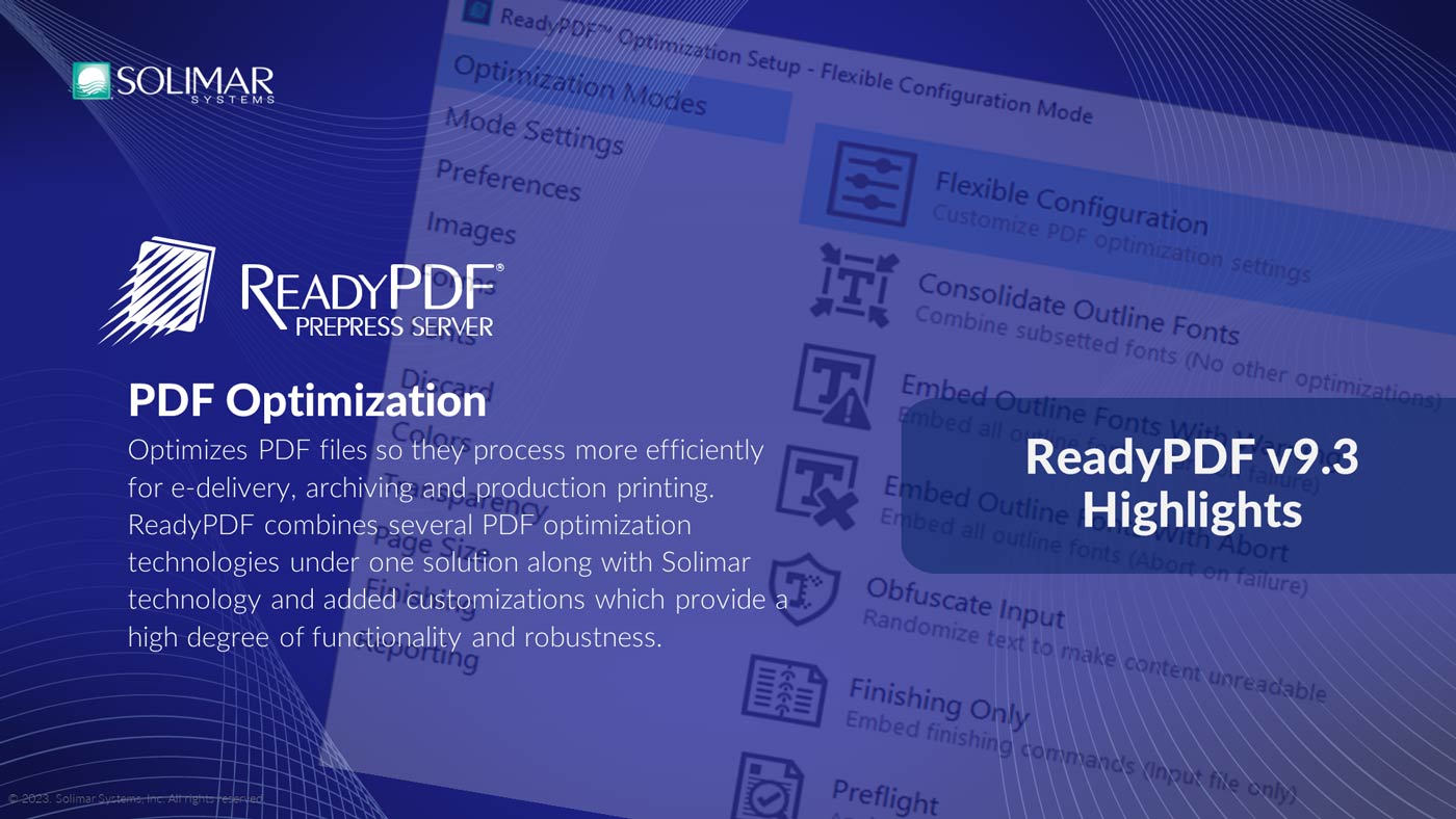 ReadyPDF - PDF Optimization for Optimized Production Print Output
